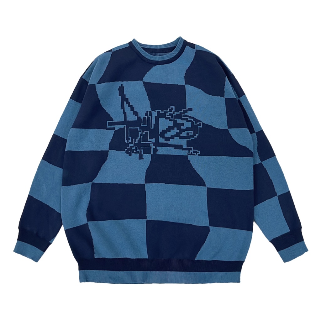 Jual Russ Sweater Crewneck Rajut Knitting Pixense Blue | Shopee Indonesia