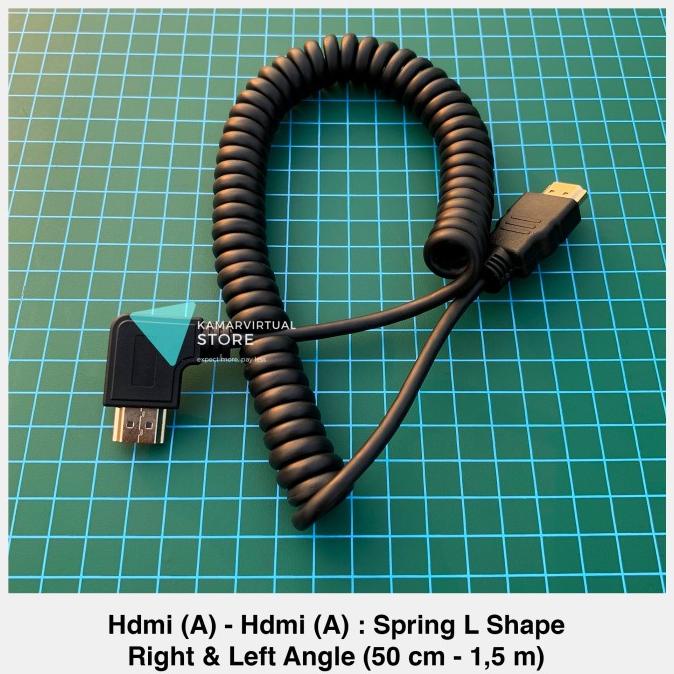 Jual Hdmi to Hdmi Spring Spiral Right & Left Angeled 90 L (HDMI A ...