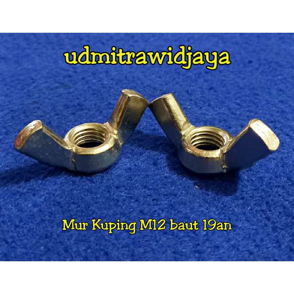 Jual MUR KUPING M12 / MUR KUPU-KUPU 12 MM / WING NUT M12 PITCH 1,75 mur ...