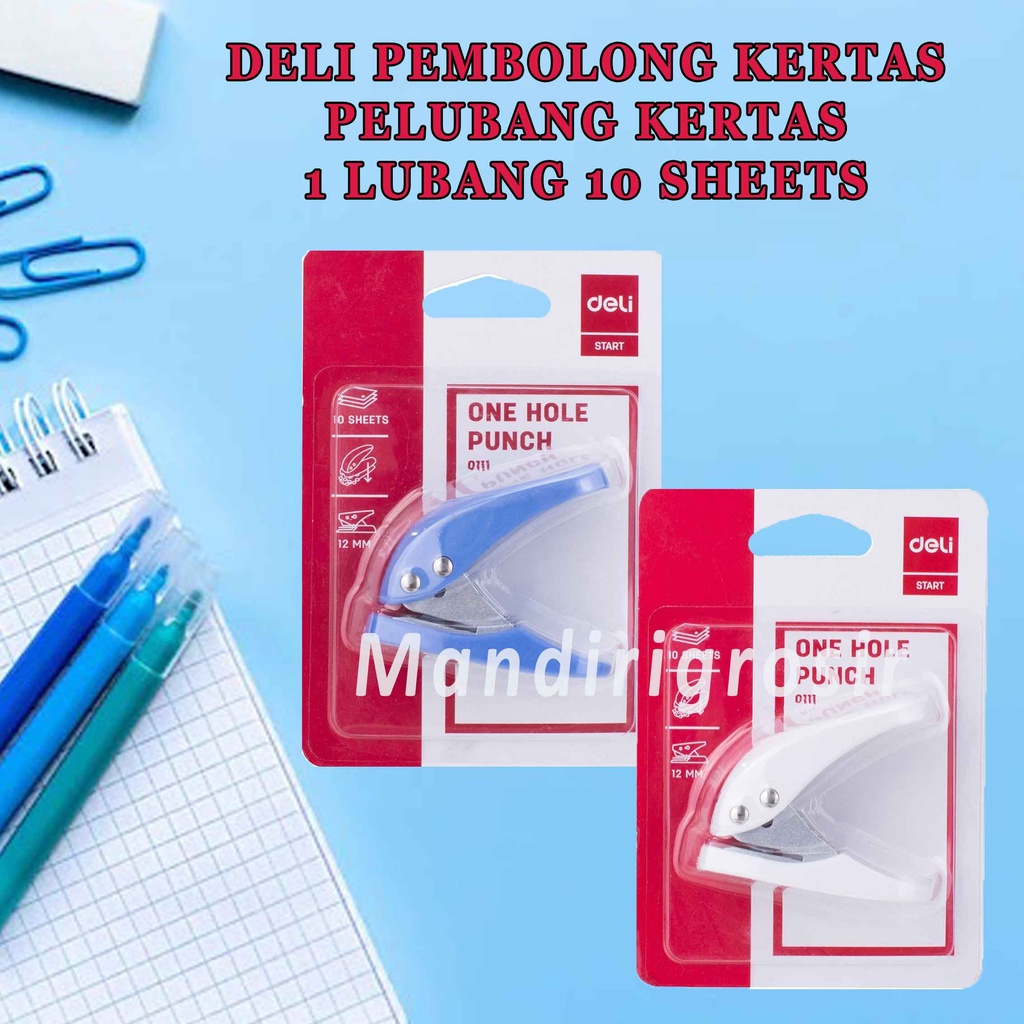 Jual Pembolong Kertas * DELI * Pelubang Kertas * 1 Lubang 10 Sheets ...