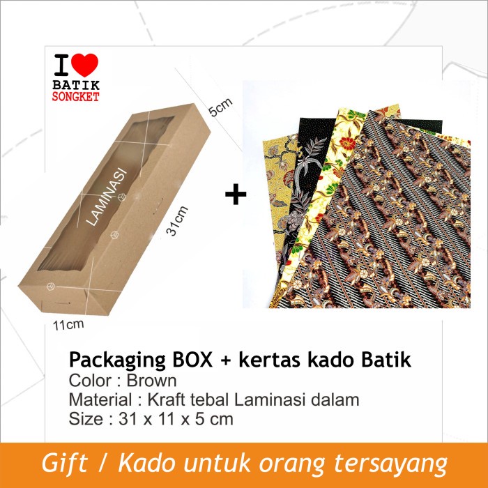 Jual Kain Kotak Box Batik + Kertas Kado Ekstra Untuk Kado Packing ...