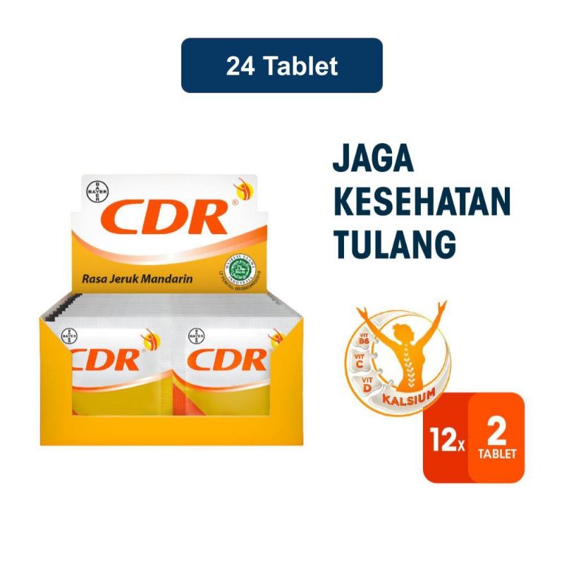 Jual CDR SUPLEMEN KALSIUM RASA JERUK STRIP ISI 1 BOX 12 X 2TABLET ...