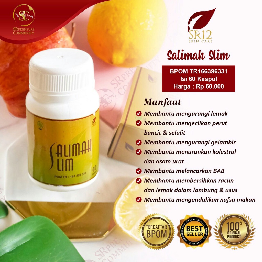 Jual Salimah Slim Jamu Langsing Alami Diet Pelangsing Herbal SR12 BPOM ...