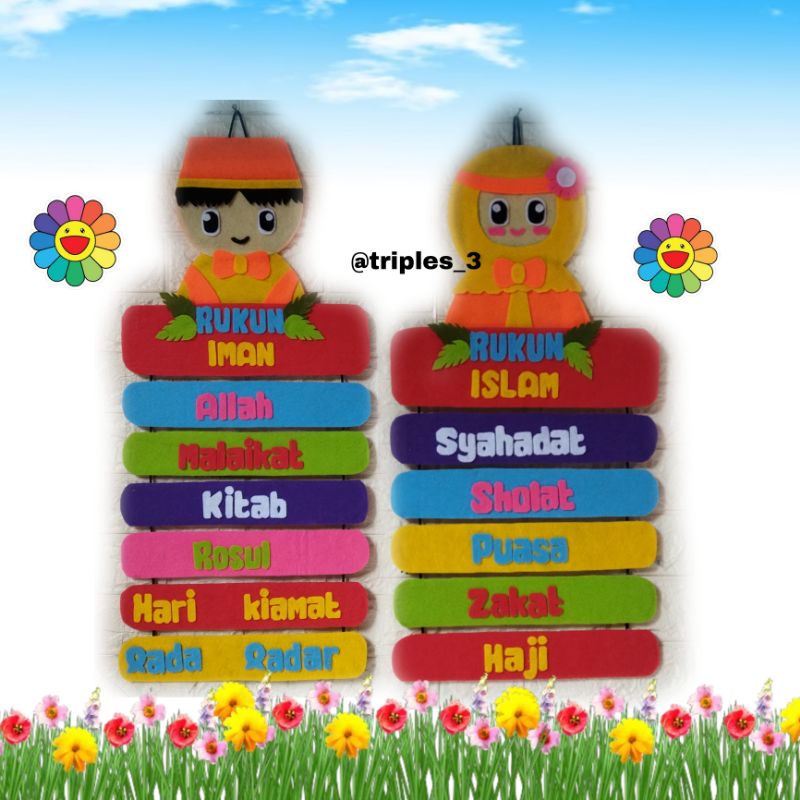Jual PAKET HEMAT isi 3 set / rukun iman & rukun islam +6s / Kerajinan ...