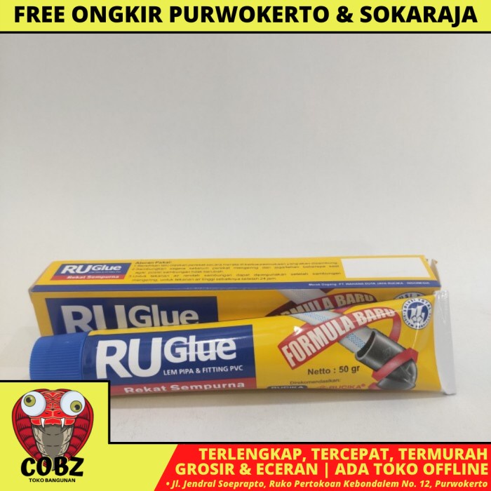 Jual RUGLUE 50 GR LEM PIPA PVC PLASTIK DUS | Shopee Indonesia