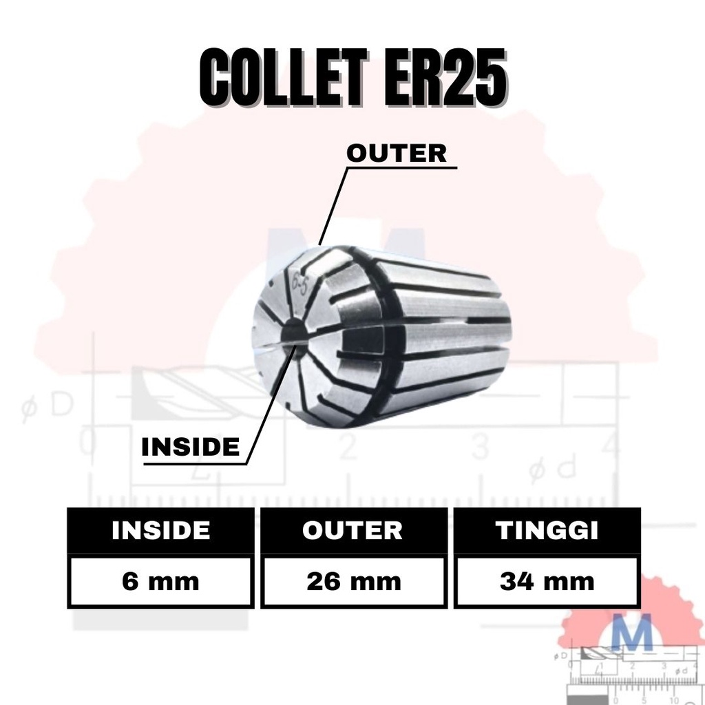 Jual ER25 Spring Collet Adapter collet chuck ER 25 Collet CNC | Shopee ...