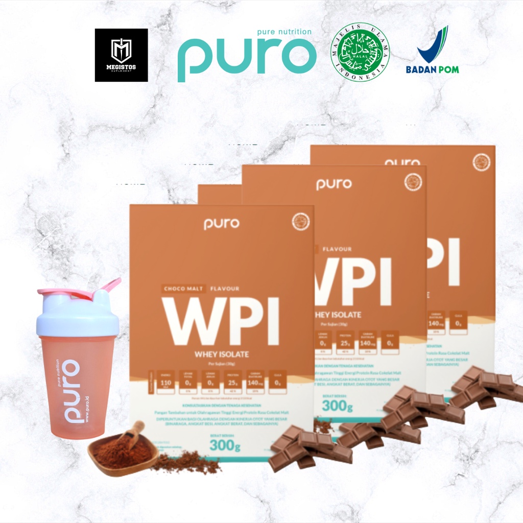 Jual PURO ISOPRO WPI 94 (4 kotak) 90 WHEY ISOLATE 1.2kg | Shopee Indonesia