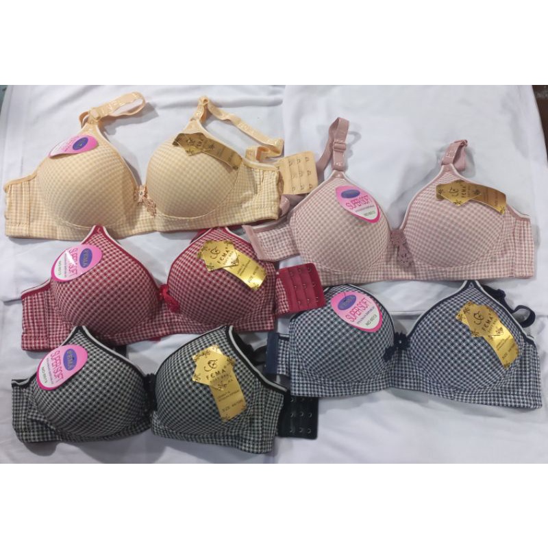 Jual BH FEMA no 1689 corak kotak kecil ukuran 36,38,40,42 hak3 1/2 ...