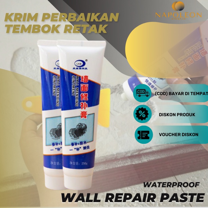 Jual Lem Penambal Tembok Krim Perbaikan Tembok Dinding Retak Wall ...