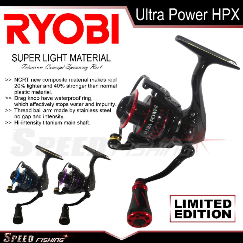 Jual Reel Pancing Ryobi Ultra Power 500 800 1000 HPX Limited Edition Reel Pancing Spinning ...