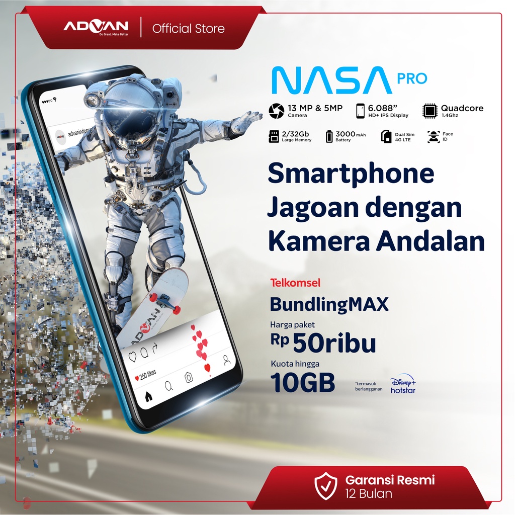 Jual ADVAN smartphone NASA PRO 2GB/32GB Android 11 | Shopee Indonesia