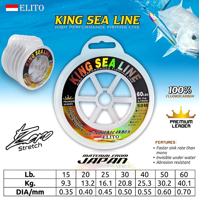Jual Senar Tali Leader Elito King Sea Line 50m | Shopee Indonesia