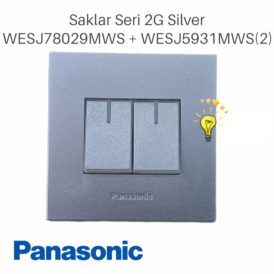Jual Panasonic Saklar Seri Silver WESJ78029 + WESJ5931 MWS Style E ...