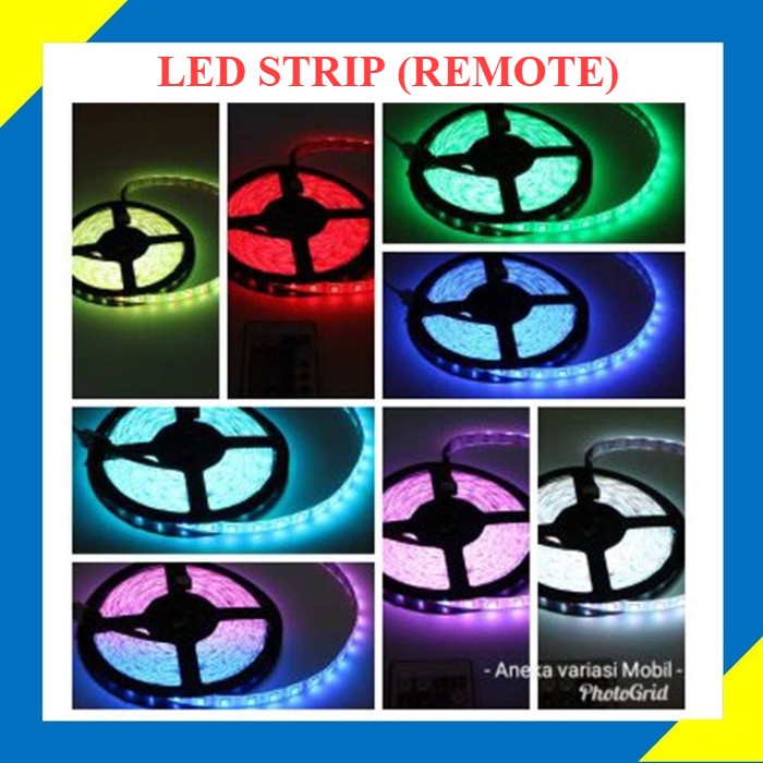Jual LAMPU LED STRIP ROLL 5050 PANJANG 5 METER 10 WARNA REMOTE 24 VOLT ...