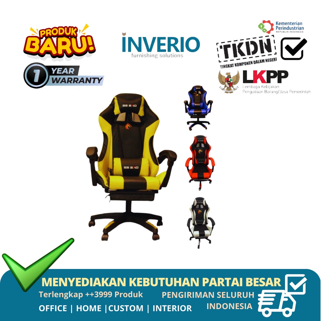 Jual INVERIO - Kursi Gaming / Gaming Chair / Kursi Game / Merek SS Bro ...