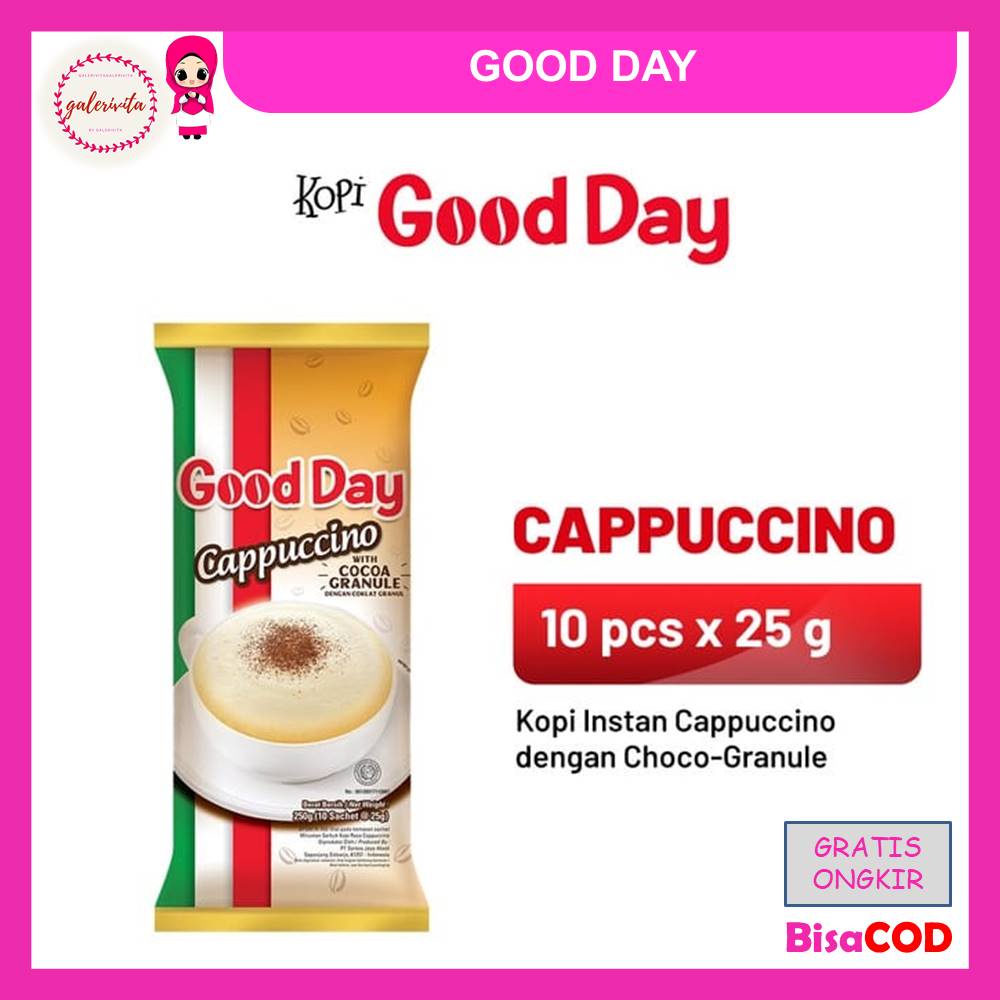 Jual Good Day Cappuccino 1 Pack ( Isi 10 Pcs x 25 Gram ) | Shopee Indonesia