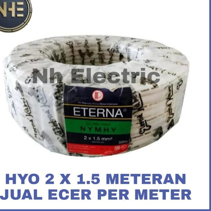 Jual Kabel Eterna NymHyo 2x1,5mm Putih - Kabel Listrik Eterna Serabut ...