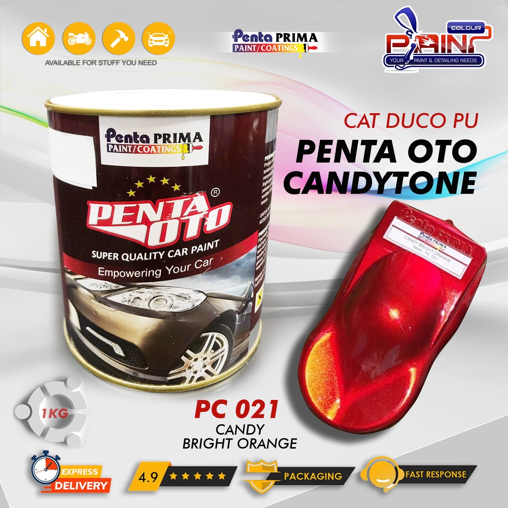 Jual Cat Candy tone CANDY BRIGHT ORANGE PU PENTA OTO PC 021 - BRIGHT ORANGE 1KG | Shopee Indonesia
