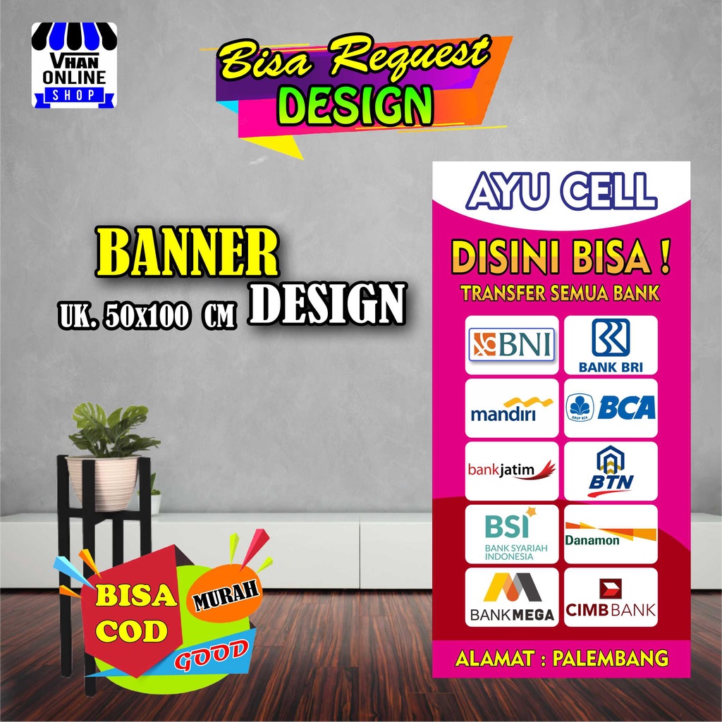 Jual Spanduk Banner Agen Bank, Konter Pembayaran Bagus Murah | Shopee ...
