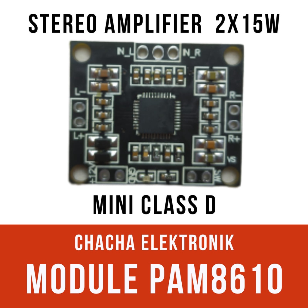 Jual POWER CLASS D MINI PAM8610 12V KIT AMPLIFIER PAM 8610 2X15W STEREO ...