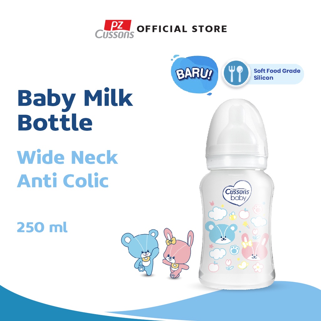 Jual Cussons Baby Milk Bottle PP Wide Neck- Botol Susu - Dot Bayi 250ml ...