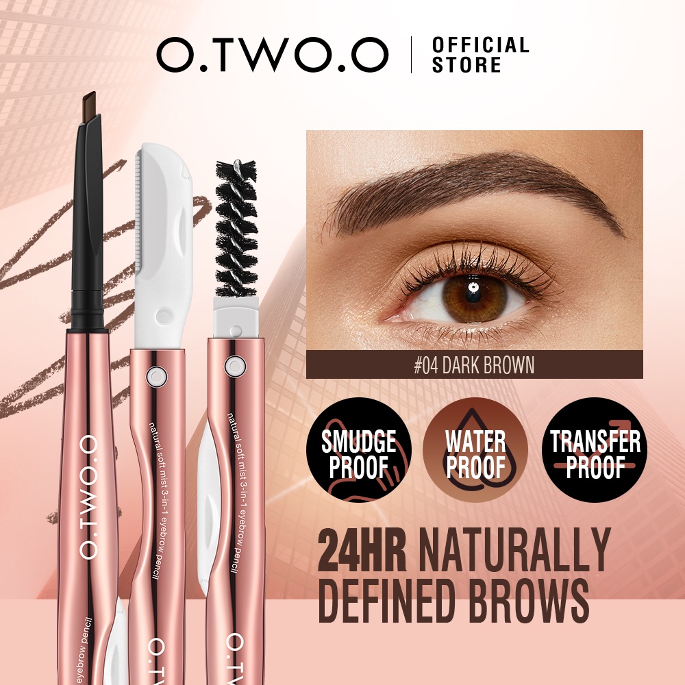 Jual O.TWO.O 3 In 1 Eyebrow Pencil With Eye Brow Razor Waterproof 24HR ...