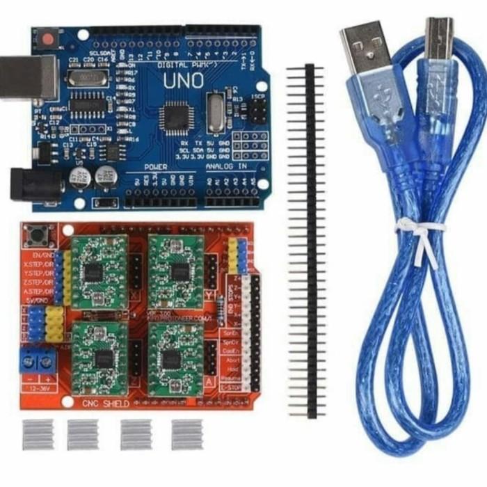 Jual Aruino uno r3 smd + A4988 shield CNC 3D printer | Shopee Indonesia
