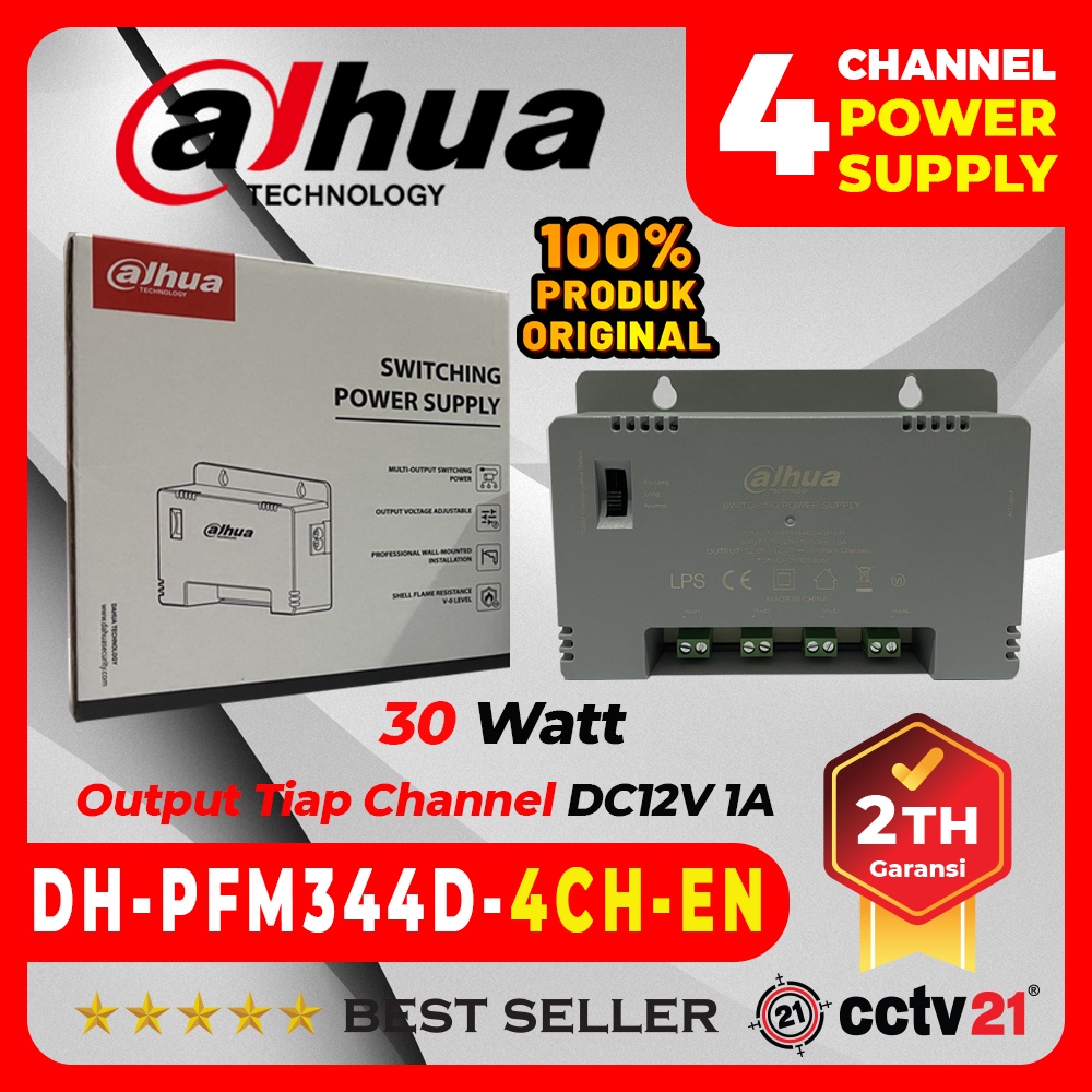 Jual DAHUA Adaptor PSU Power Supply Switching 4CH 30W DH-PFM344D-4CH-EN ...