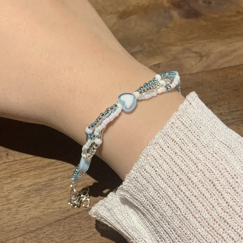 Jual [BEADLERY] Beaded blue love bracelet | gelang manik biru | Shopee ...