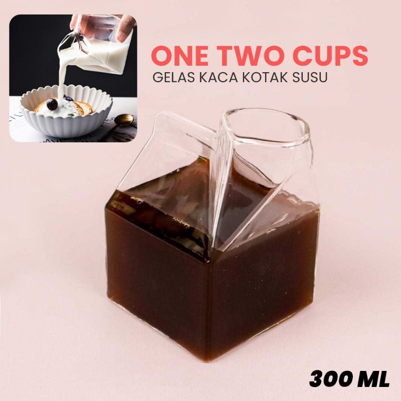 Jual Gelas Kaca Susu Borosilicate Glass Design Milk Box 300ml ...