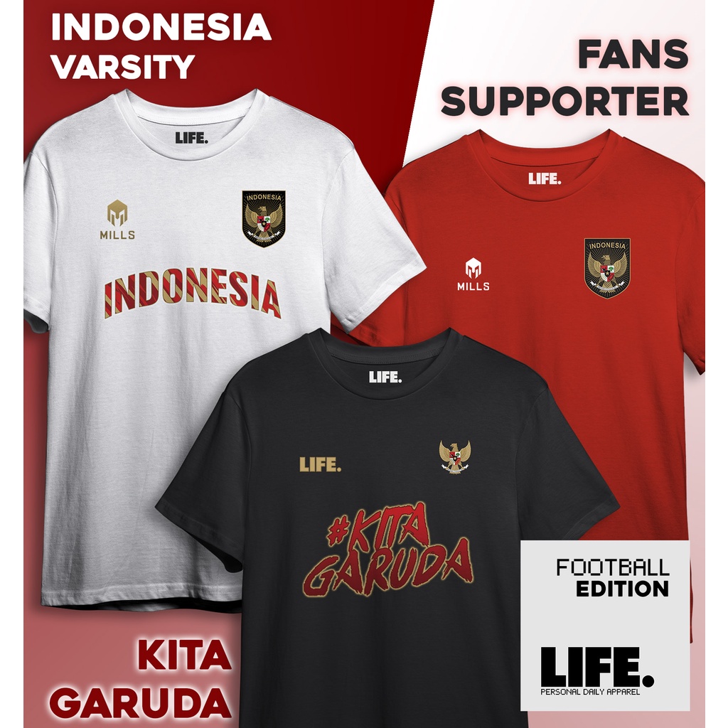 Jual Kaos Timnas Indonesia 2023 Mills Kita Garuda Varsity Terbaru Bahan ...