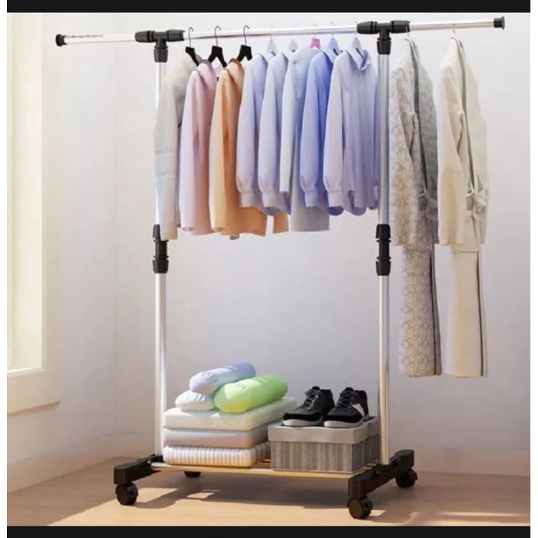 Jual Stand Hanger Single Rak Gantungan Stainless Steel Rak Baju Jemuran ...