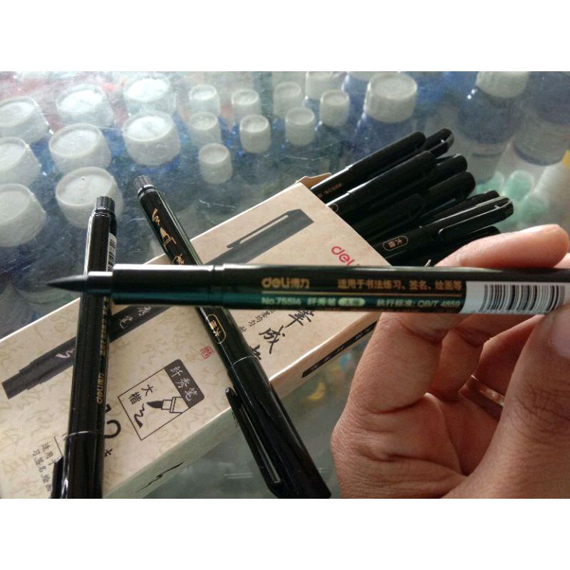 Jual Deli brushpen penebal garis crayon | Shopee Indonesia