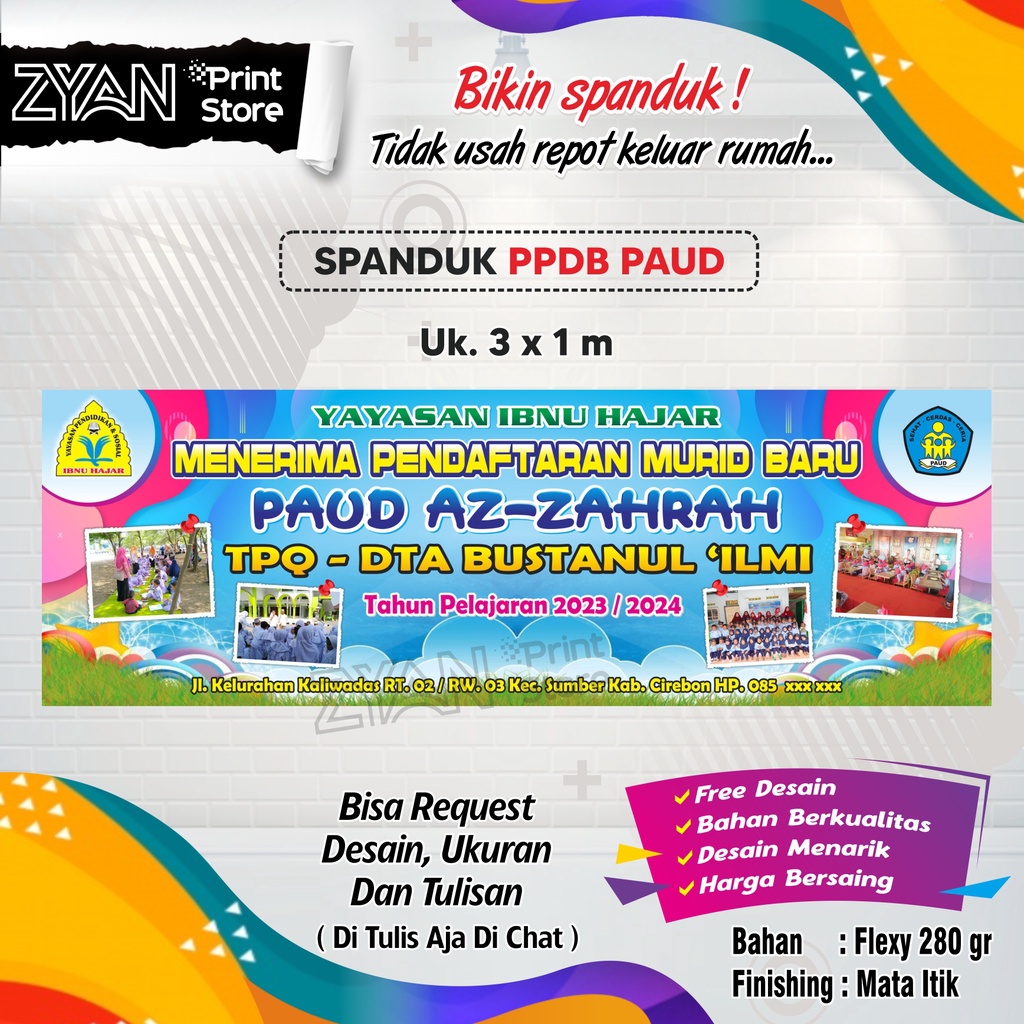 Jual SPANDUK BANNER PPDB PAUD / RA | Shopee Indonesia