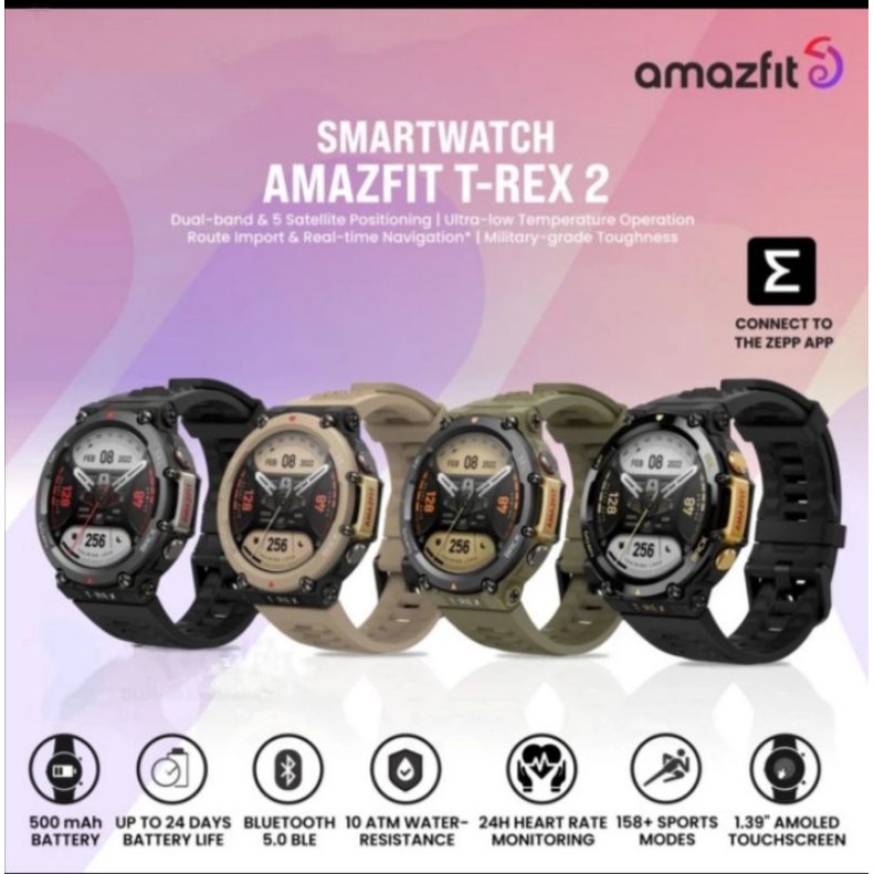 Jual Smartwatch Amazfit TREX 2 /JAM TANGAN garansi resmi (khusus batam saja) | Shopee Indonesia