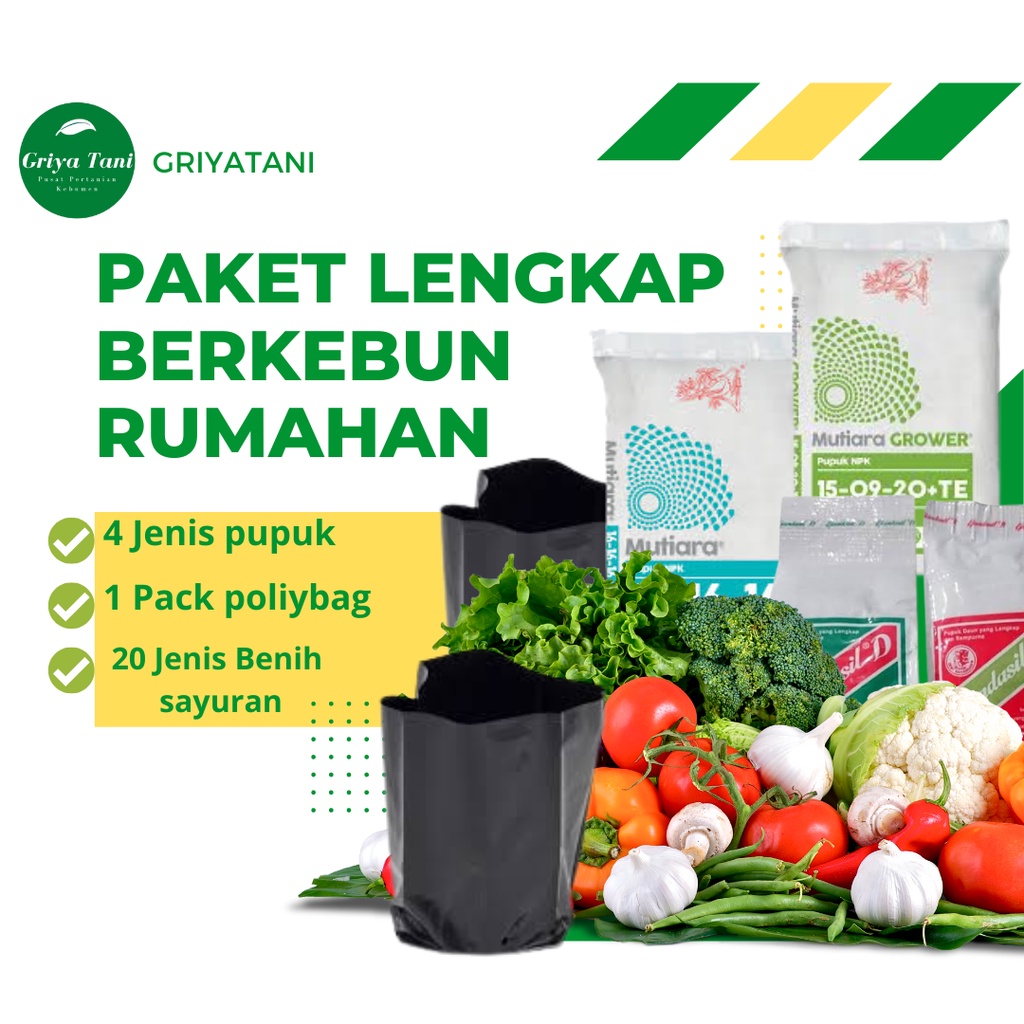 Jual Paket Lengkap Benih +Pupuk +Polybag Sayuran Pemula Unggul Berkualitas Bibit Berkebun ...