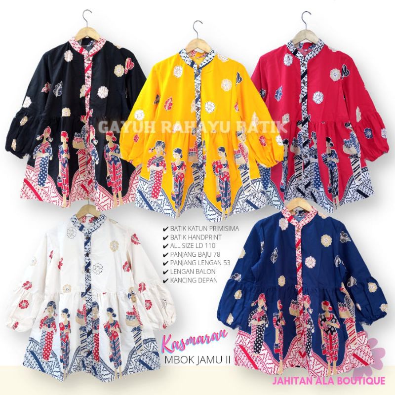 Jual Blus kasmaran mbok jamu #2 batik solo blus batik | Shopee Indonesia