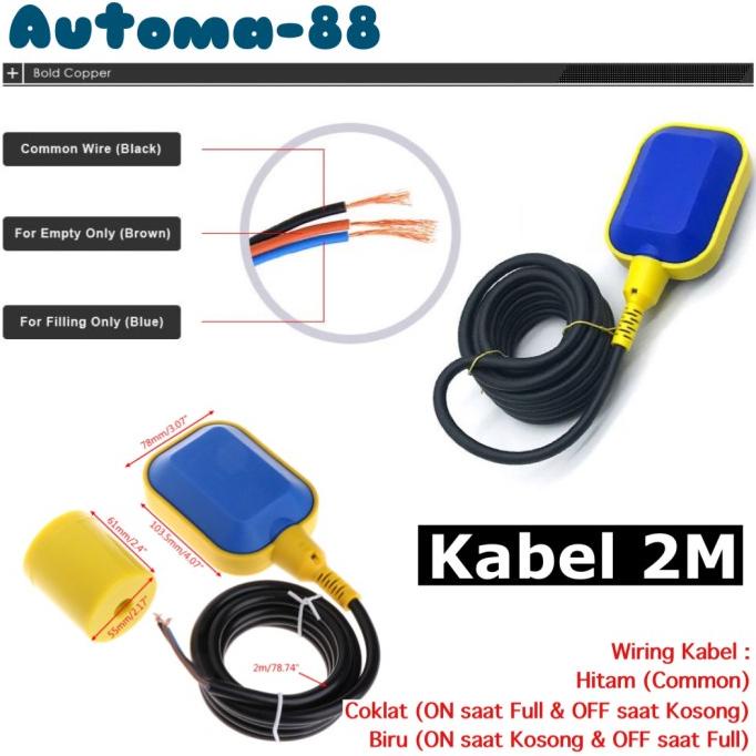 Jual Otomatis Pompa Celup 2M Float Switch Radar Pelampung Tandon Tangki ...