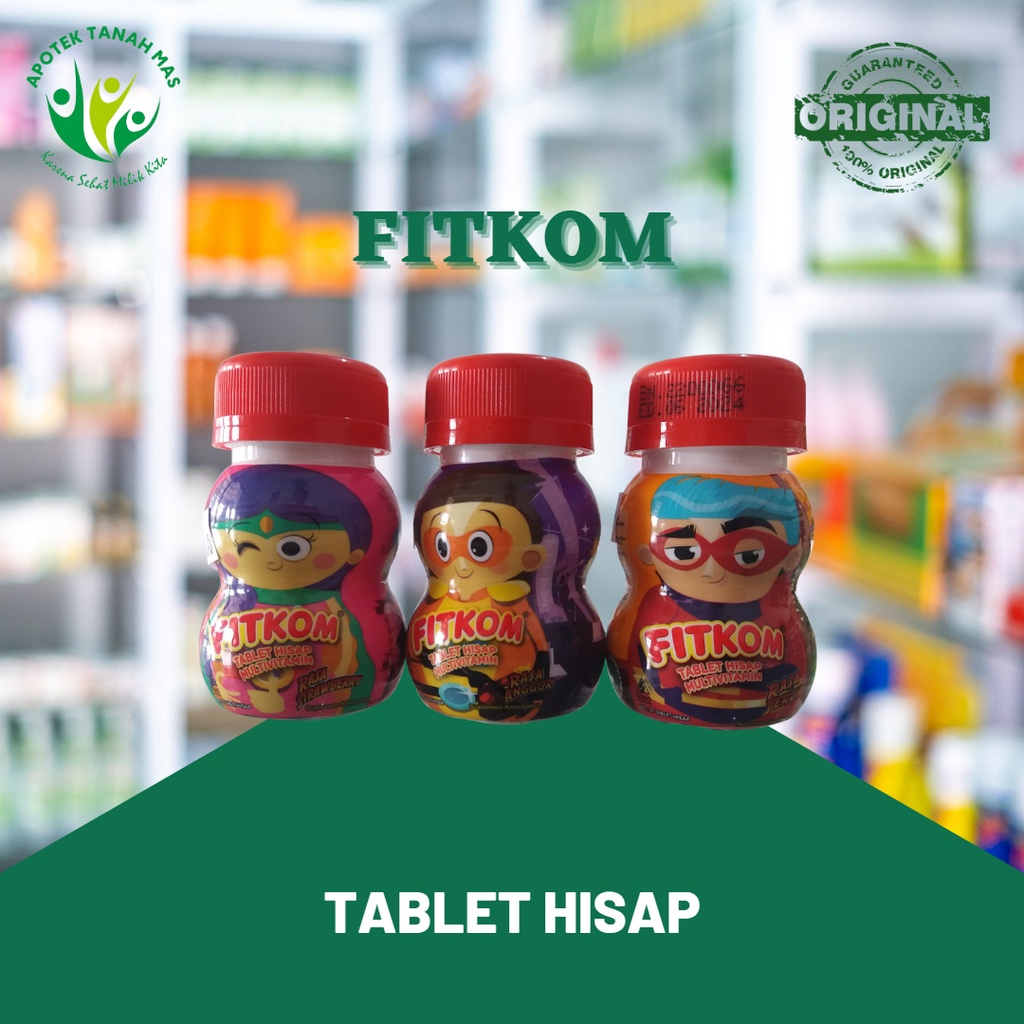 Jual Fitkom Tablet Hisap Suplemen Multivitamin Multi Vitamin Anak ...