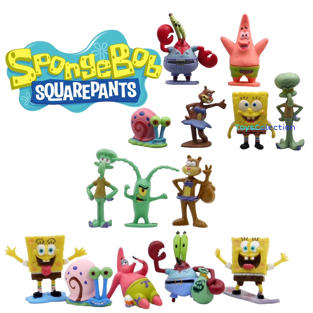 Jual ACTION FIGURE SPONGEBOB SQUAREPANTS SPONGE BOB SET 6 / 8 PCS ...