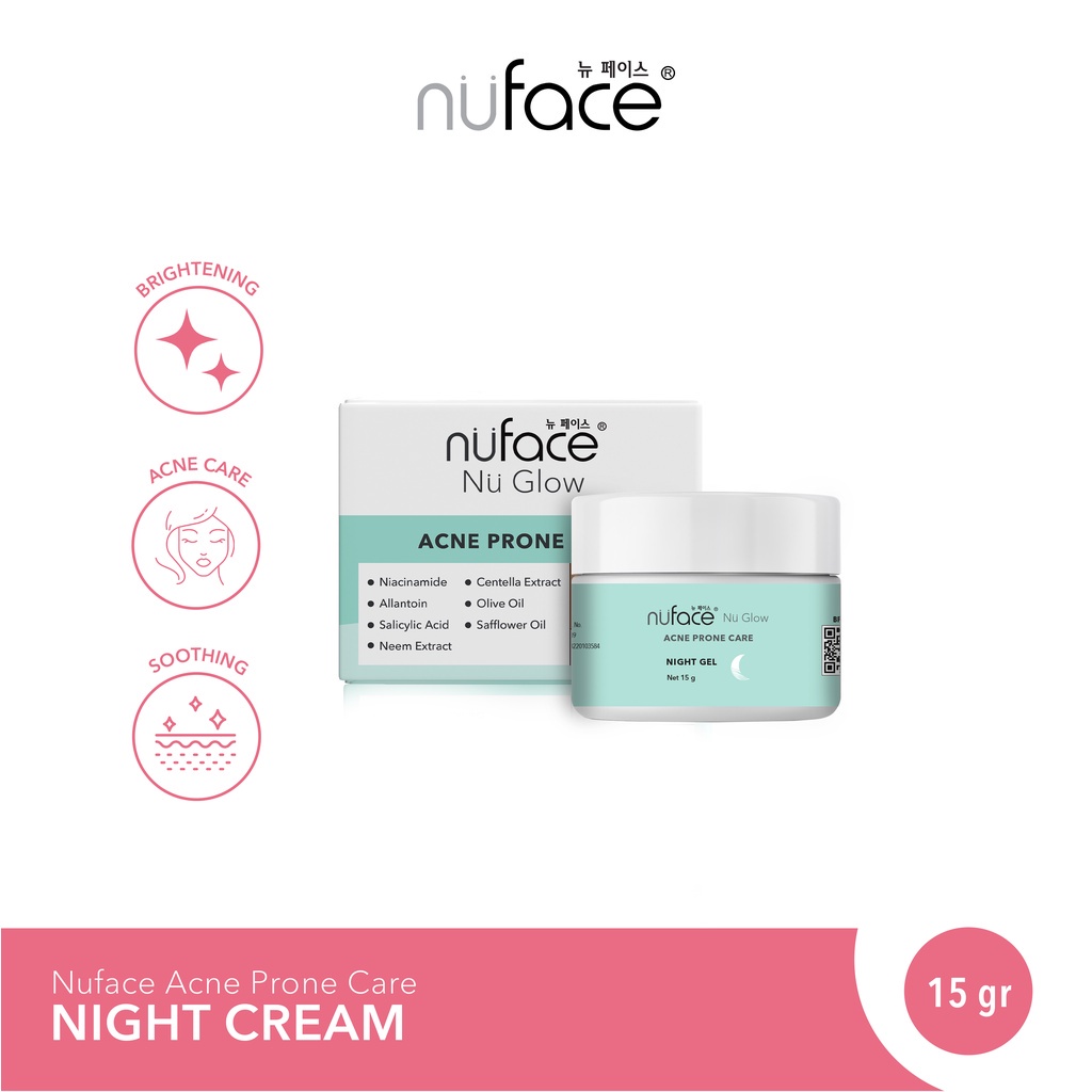 Jual Nuface Nu Glow Acne Prone Care Night Gel/Day Cream | Shopee Indonesia