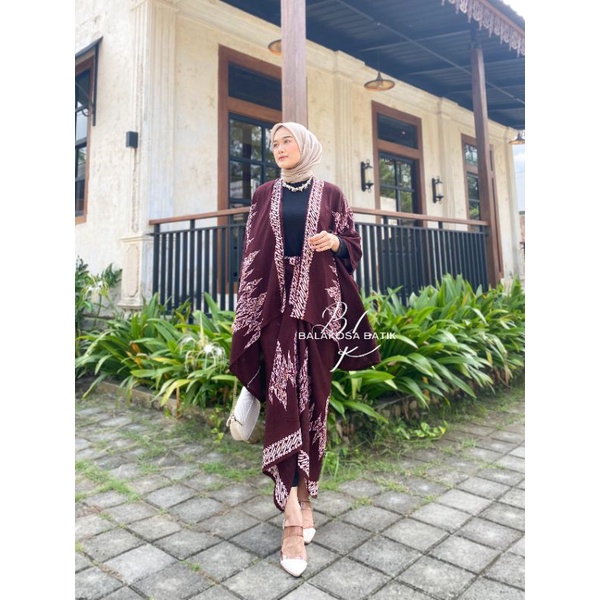 Jual OUTFIT KONDANGAN SIMPEL ONE SET BATIK OUTER ROK LILIT KIMONO ...