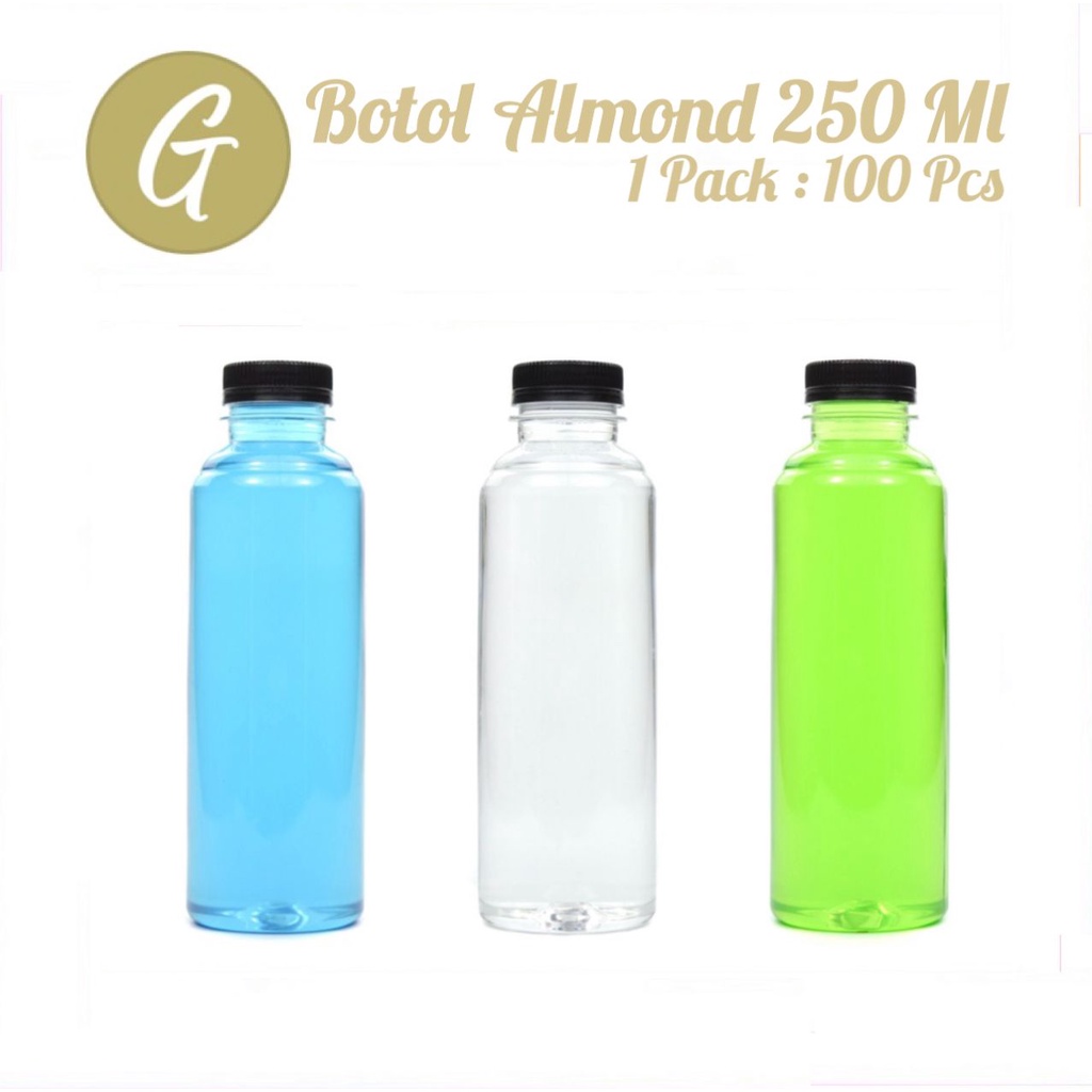 Jual Botol Plastik Almond 250 ML - Botol Almond 250ML -100 pcs | Shopee ...