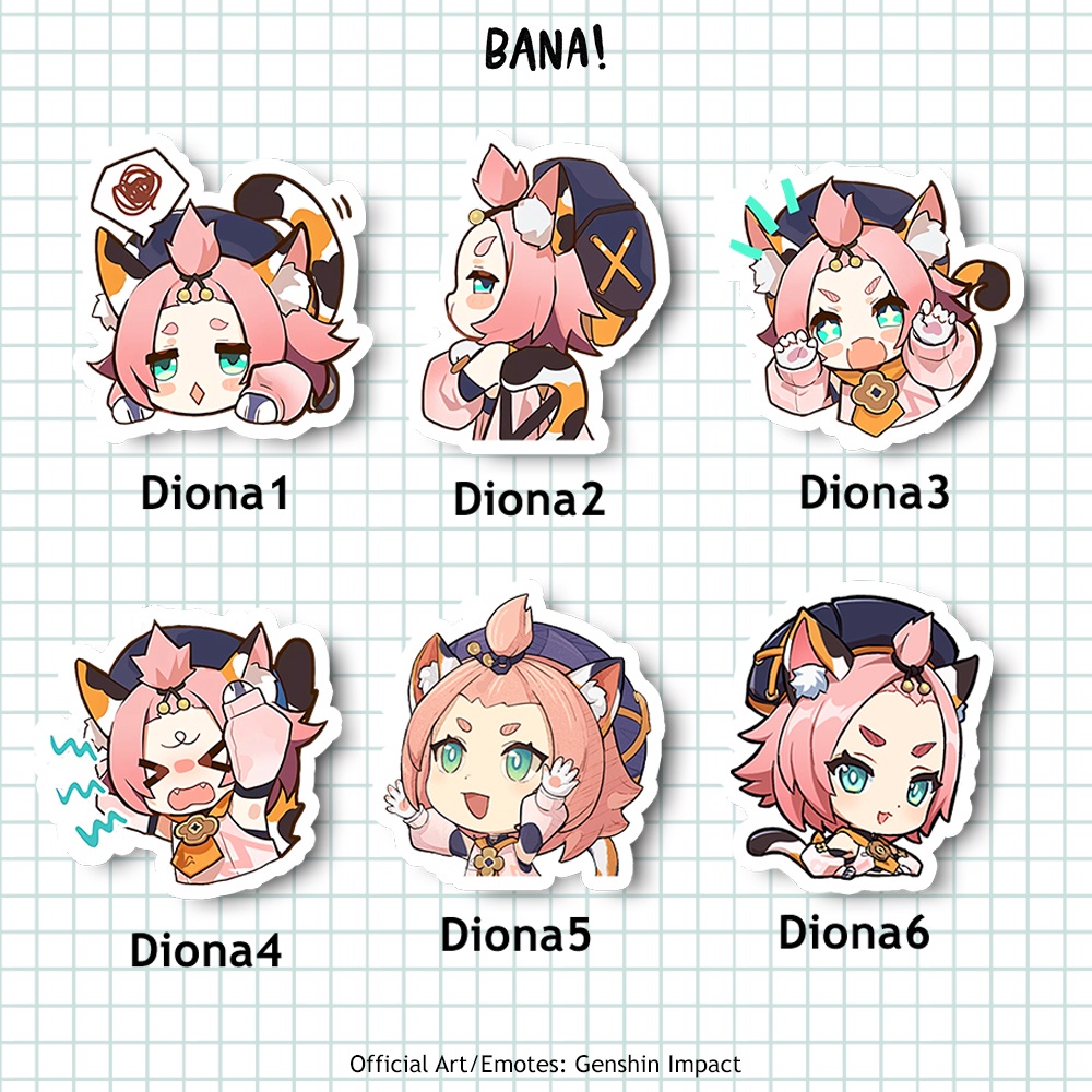 Jual Stiker Genshin Impact DIONA Sticker Vinyl Waterproof Bijian | BANA ...