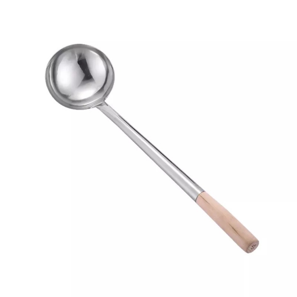 Jual Chinese Wok Ladle Irus Centong Wajan Wok Hoak Gagang Kayu Wooden ...