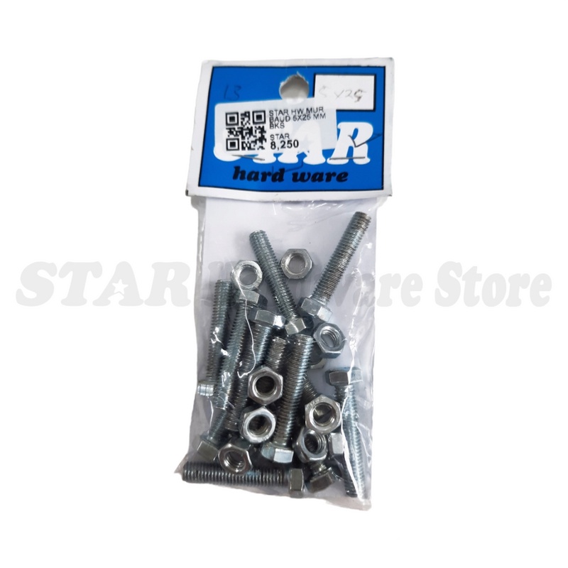Jual STAR HARDWARE MUR BAUD 5 X 25 MM PER BUNGKUS | Shopee Indonesia