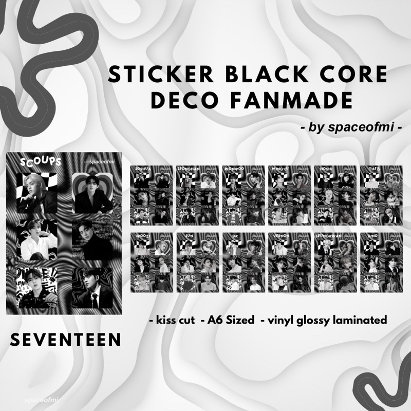 Jual sticker seventeen photo sticker black core deco fanmade | sticker ...