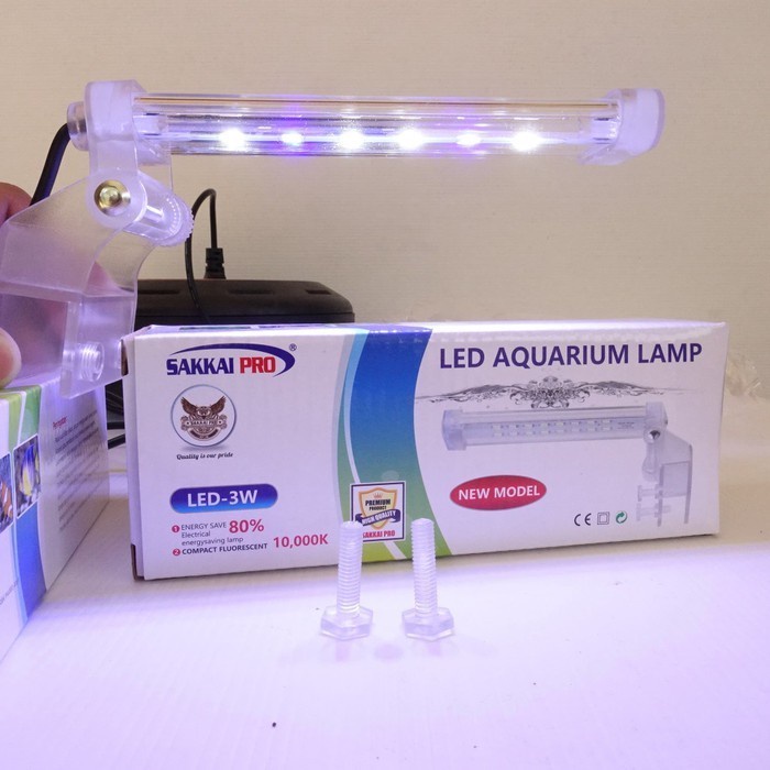 Jual Lampu Jepit Aquarium Aquascape SAKKAI PRO LED 3W 3 Watt Crystal ...
