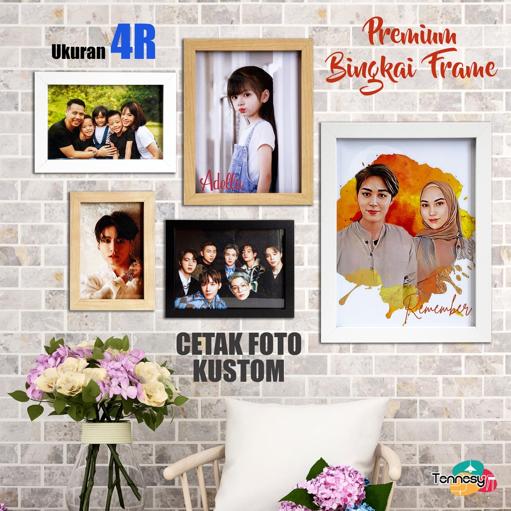 Jual CETAK FOTO CUSTOM HD + FRAME BINGKAI 4R KARTU UCAPAN KARDUS KADO ...