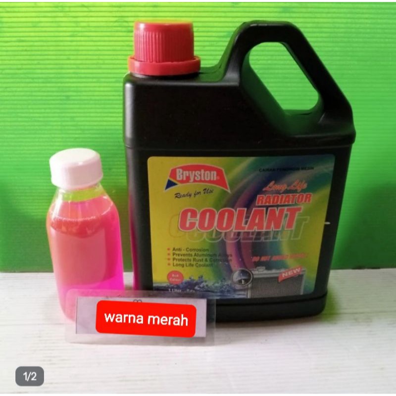 Jual Air radiator coolant warna merah merek Bryston isi 1 Liter ...